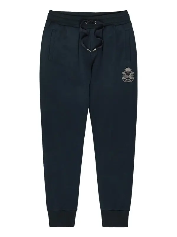 Dolce & Gabbana Logo-appliquéd Cotton Sweatpants - Navy