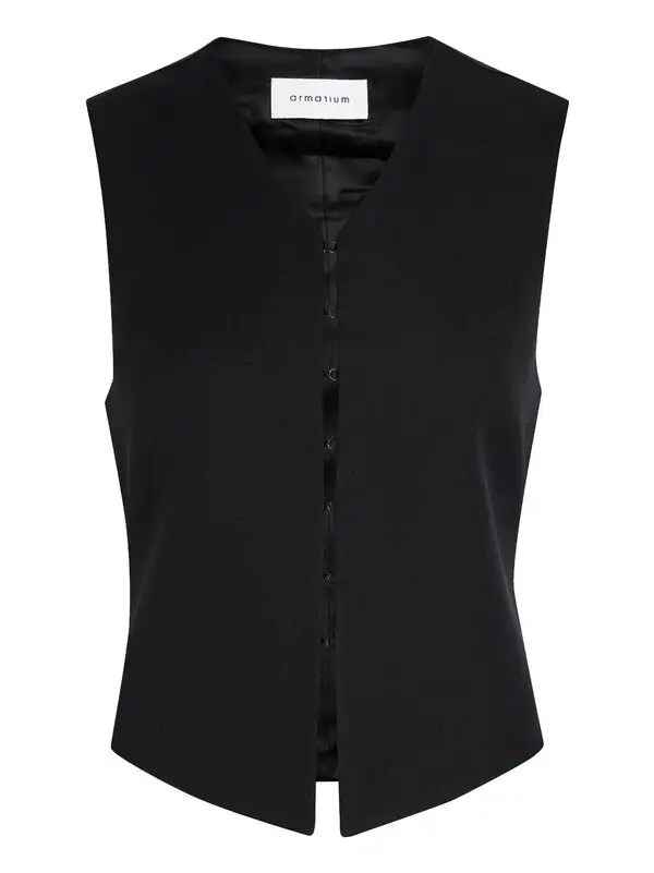ARMARIUM Guia Wool And Satin Vest - Black