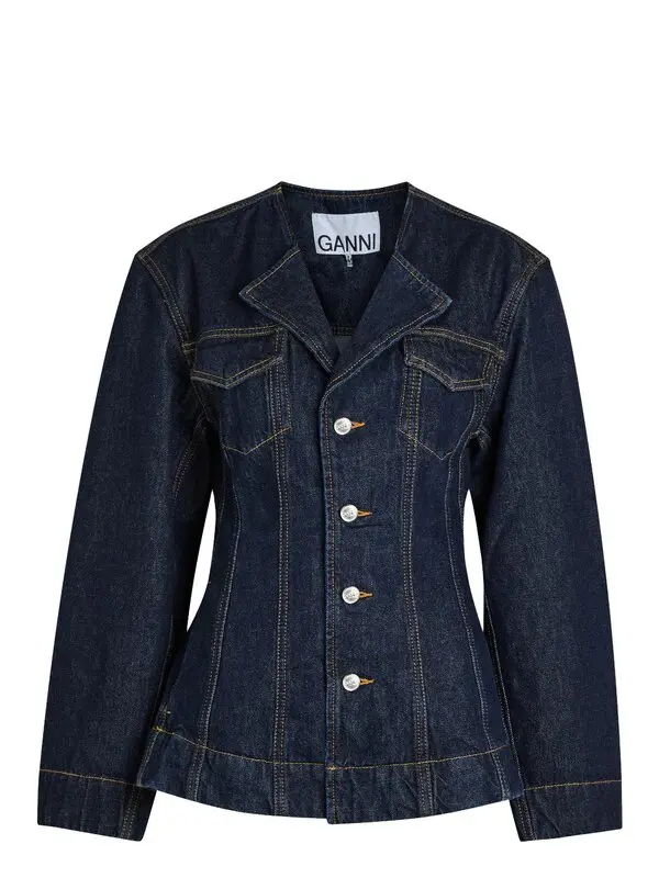 GANNI Panelled Jacket - Denim