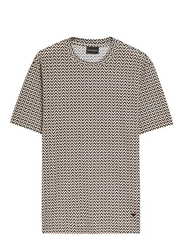 Emporio Armani Patterned Jersey T-shirt - Black