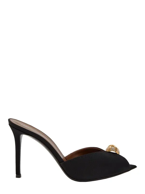 GIUSEPPE ZANOTTI Intriigo Cocktail 90 Embellished Faille Mules - Black