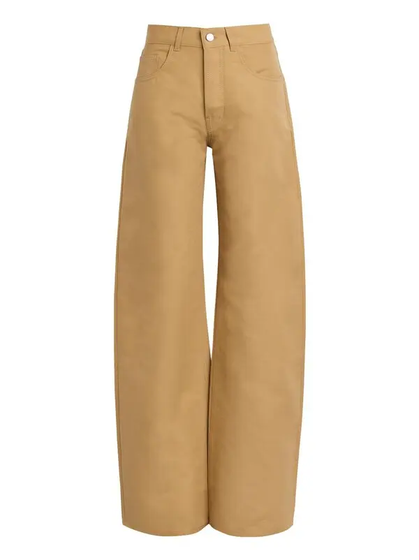 ARMARIUM Wide-leg Cotton Trousers - Camel