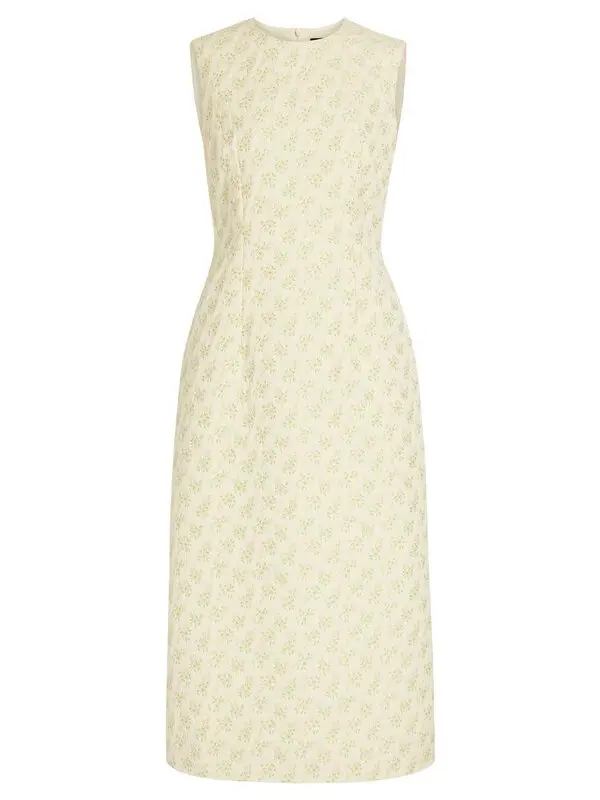 Simone Rocha Bustle Contour Floral Cotton-blend Midi Dress - Green