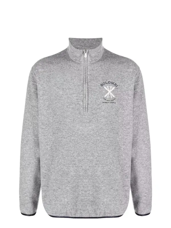 Brunello Cucinelli Embroidered Cotton-cashmere Sweatshirt - Grey