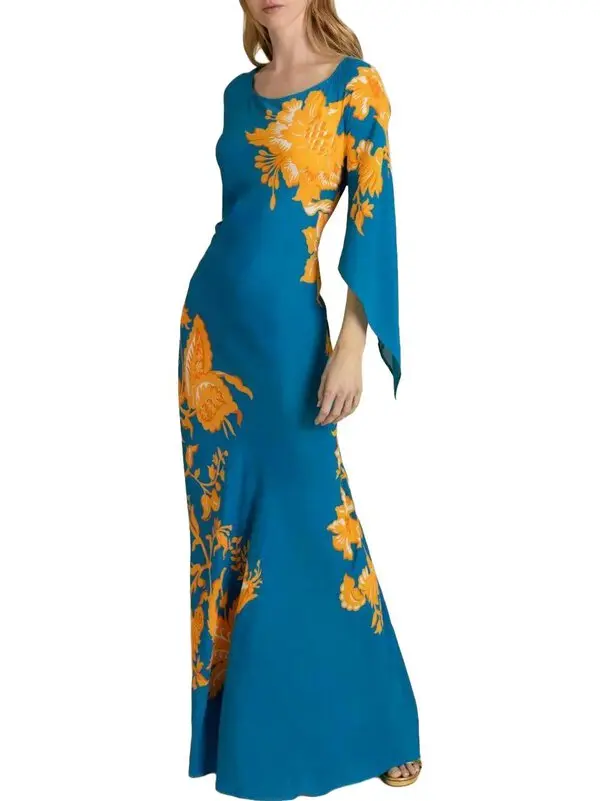 Etro Floral Maxi Dress - Blue