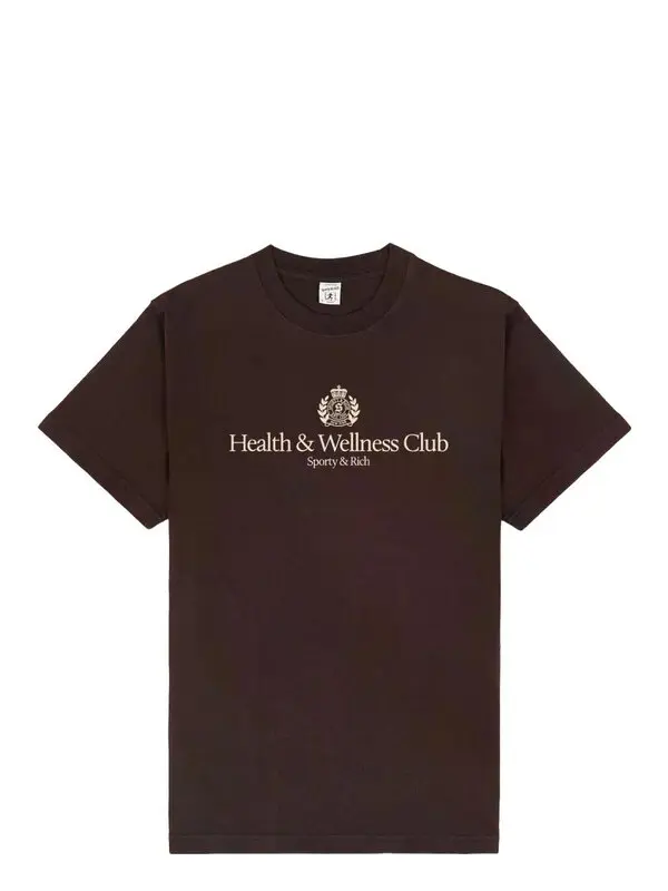 SPORTY & RICH H&w Crest Graphic-print T-shirt - Brown