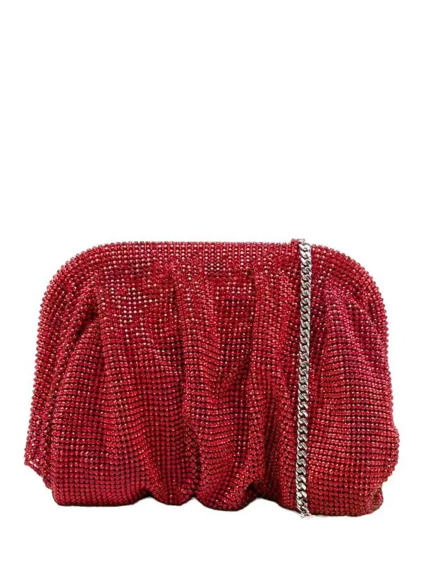 Benedetta Bruzziches Crystal-embellished Clutch With Chain Strap - Red