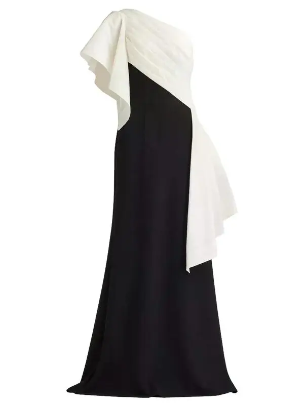 Tadashi Shoji One-shoulder Ruffled Maxi Dress - Black