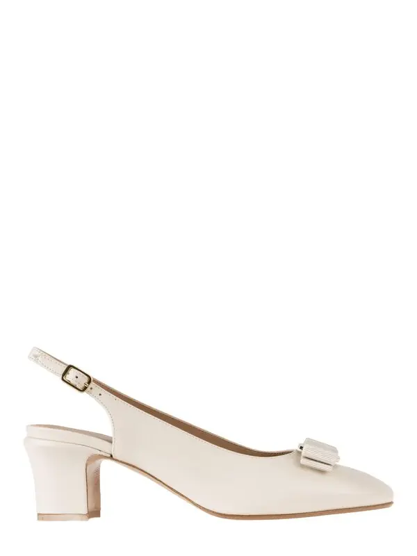 FERRAGAMO Vara Bow Slingback Pump - White