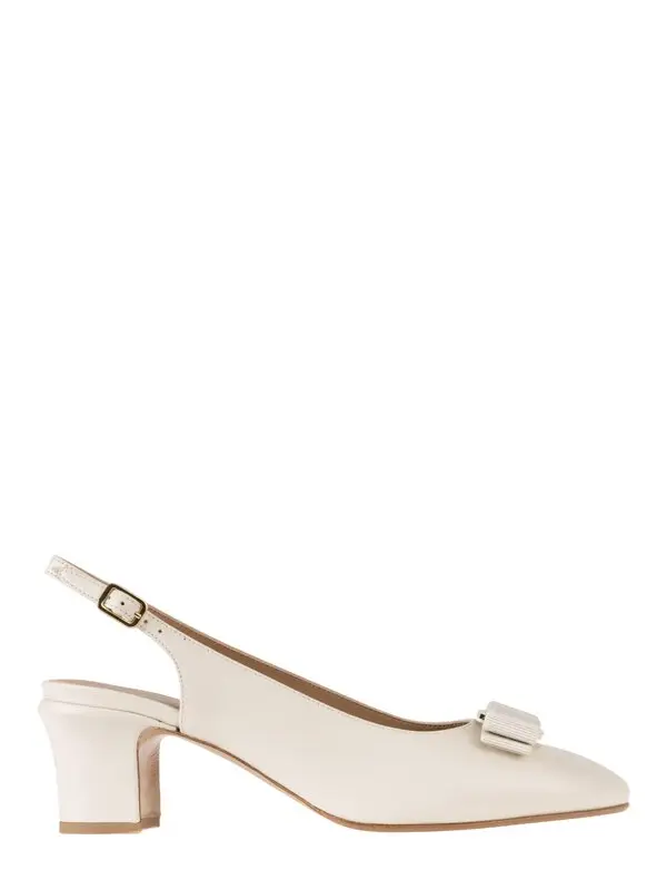 FERRAGAMO Vara Bow Slingback Pump - White