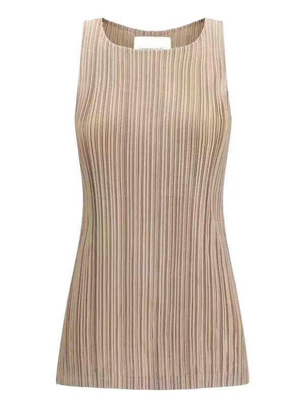GONGDID DESIGN Sleeveless Pleated Top - Neutrals