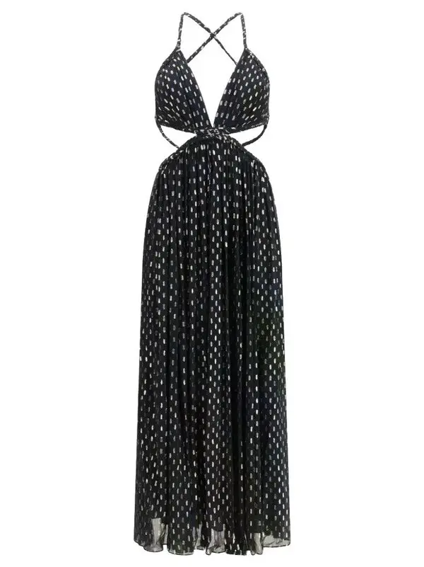 Zimmermann Daylight Braid Trim Cutout Maxi Dress - Black