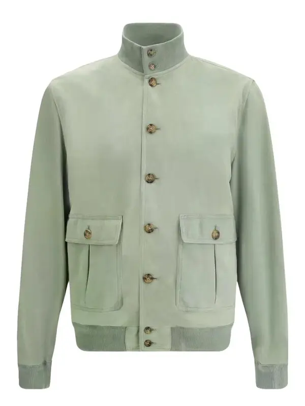 VALSTAR Buttoned Calf Leather Jacket - Green