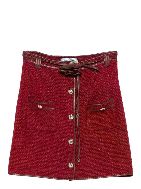 BLUGIRL Tweed Buttoned Mini Skirt - Red
