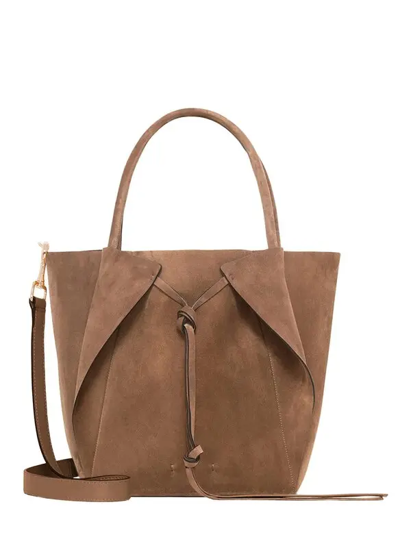 Gabriela Hearst Small Marija Suede Tote Bag - Dark Sand