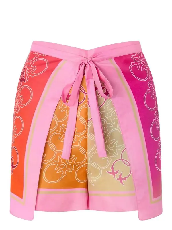 Pinko Logo Print Beach Cover-up Shorts - Pink