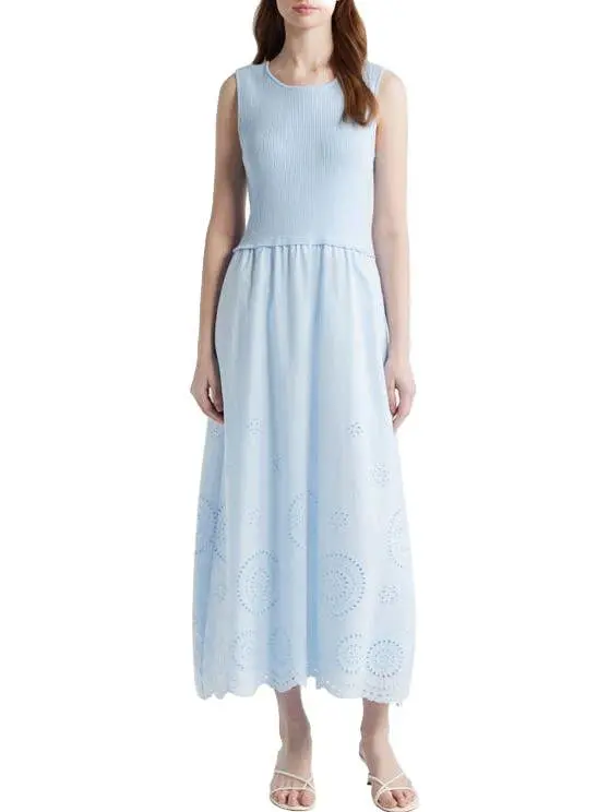Sam Edelman Eyelet Maxi Dress - Light Blue