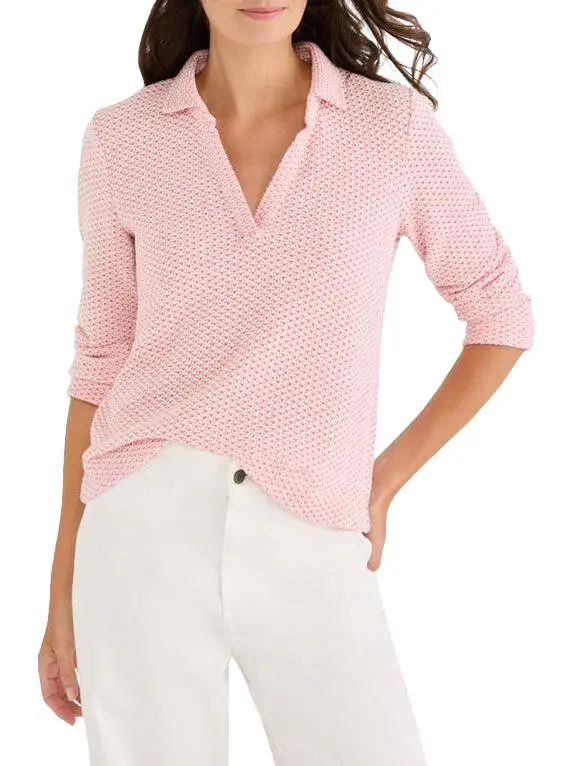 NIC+ZOE Tuck Stitch Knit Polo - Pink Multi
