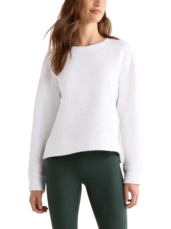 Zella Twill Crewneck Top - White