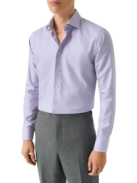 Eton Slim Fit Semi Solid Dress Shirt - Medium Pink