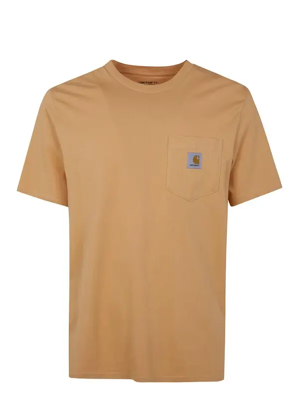 Carhartt Work In Progress Short Sleeves "pockets" Organic Cotton T-shirt - Yellow