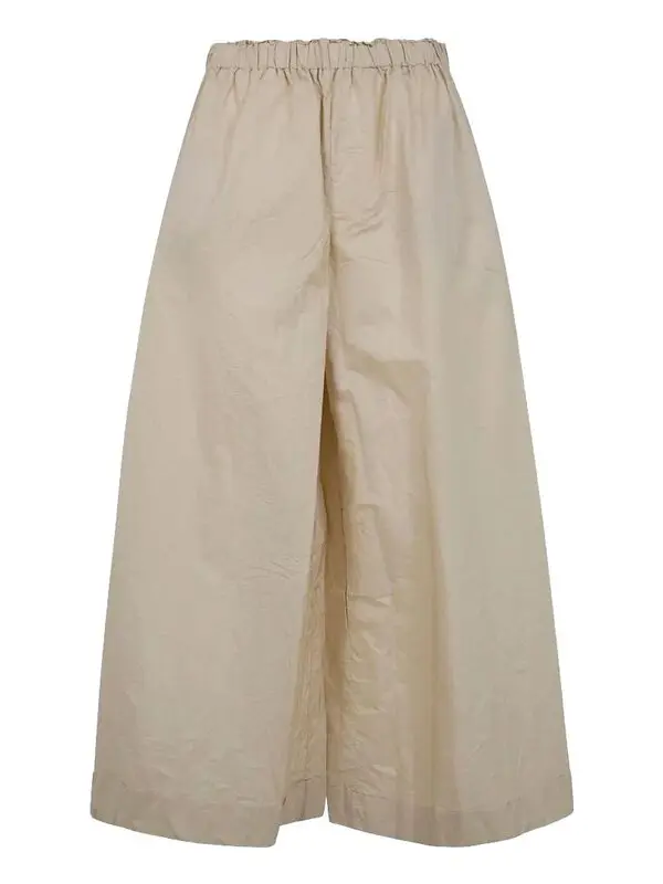 DANIELA GREGIS Wide Leg Trousers With Pockets - Beige