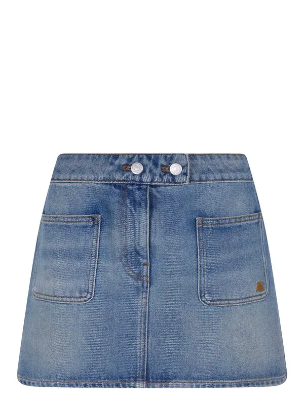 COURREGES Signature Denim Mini Skirt - Blue
