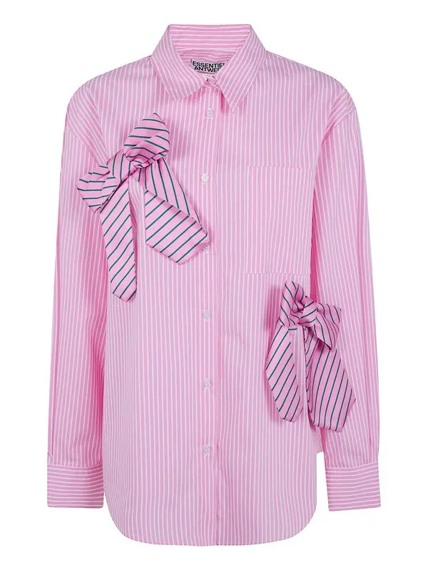 Essentiel Antwerp Striped Bow-tie Shirt - Pink