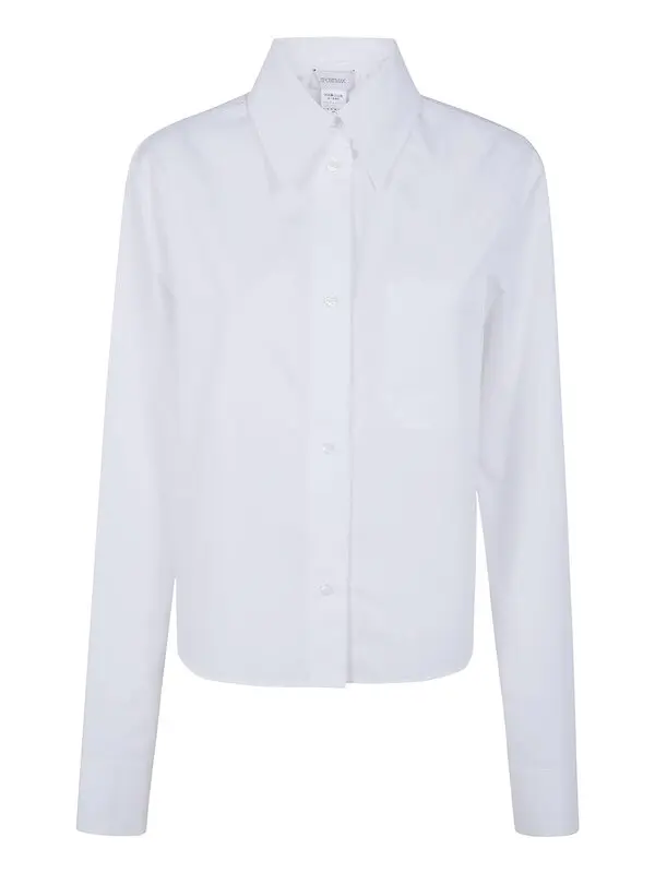 Max Mara Popeline Cotton Cropped Shirt - White