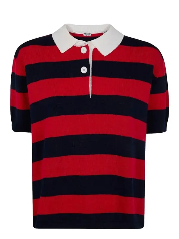 Aspesi Striped Polo Shirt - Red
