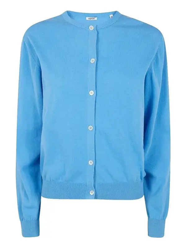 Aspesi Round Neck Cardigan - Blue