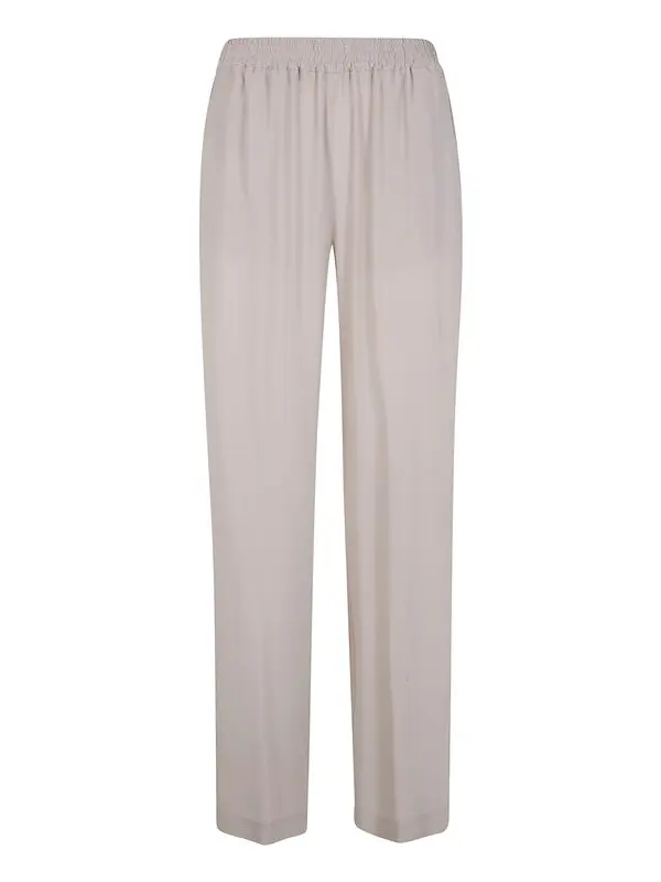 Seventy Crepe Mixed Silk Trousers - Beige
