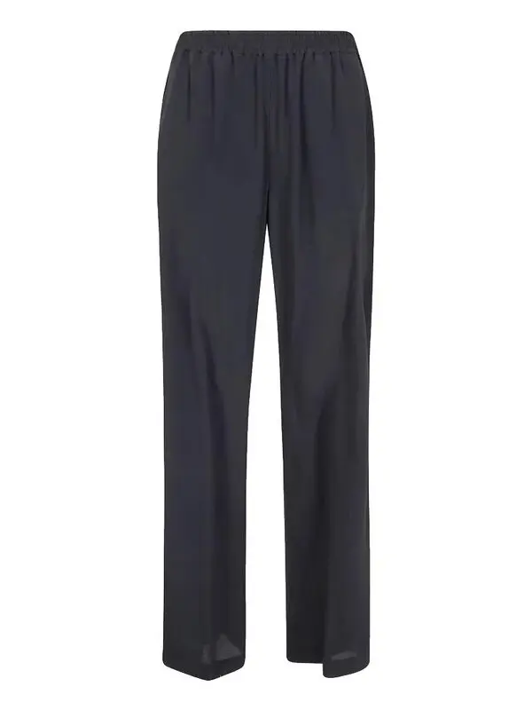 Seventy Crepe Mixed Silk Trousers - Black