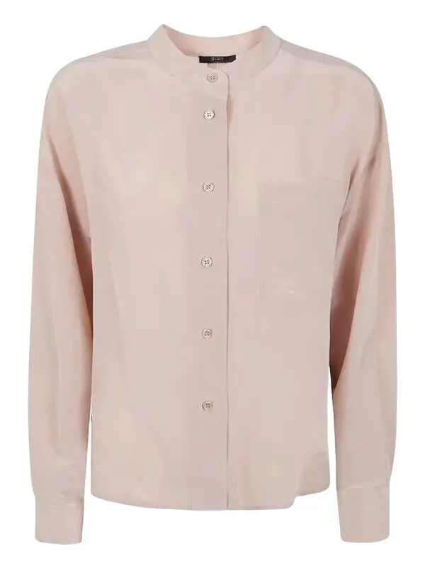 Seventy Mixed Silk Sand Wash Shirt - Pink