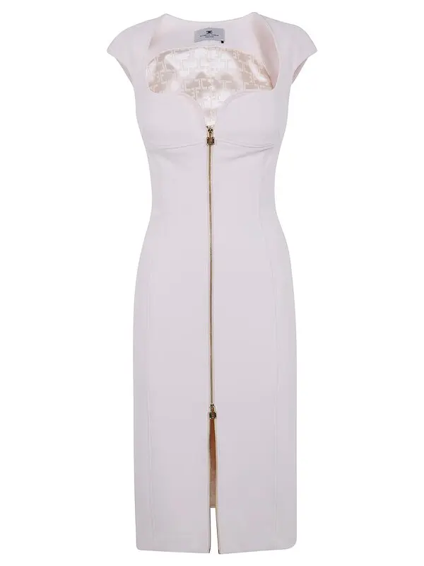 Elisabetta Franchi Midi Dress - Beige