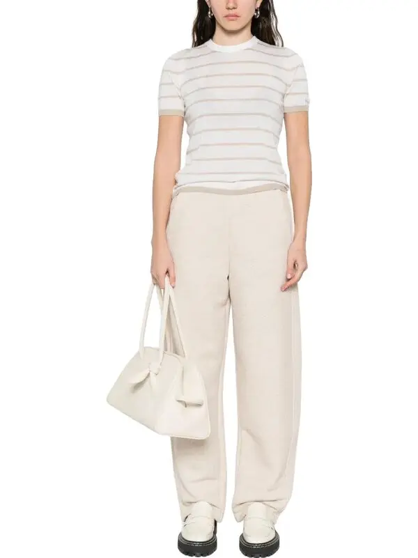 Max Mara Striped Silk Cashmere Sweater - Beige