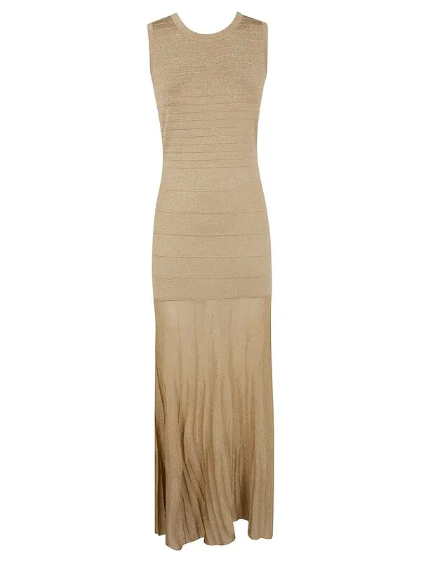 TWINSET Sleeveless Maxi Dress - Beige