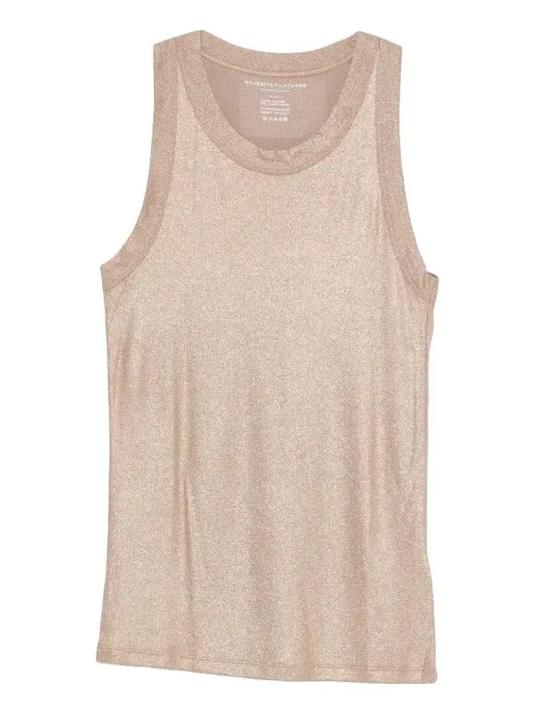 Majestic International Lurex Tank - Brown