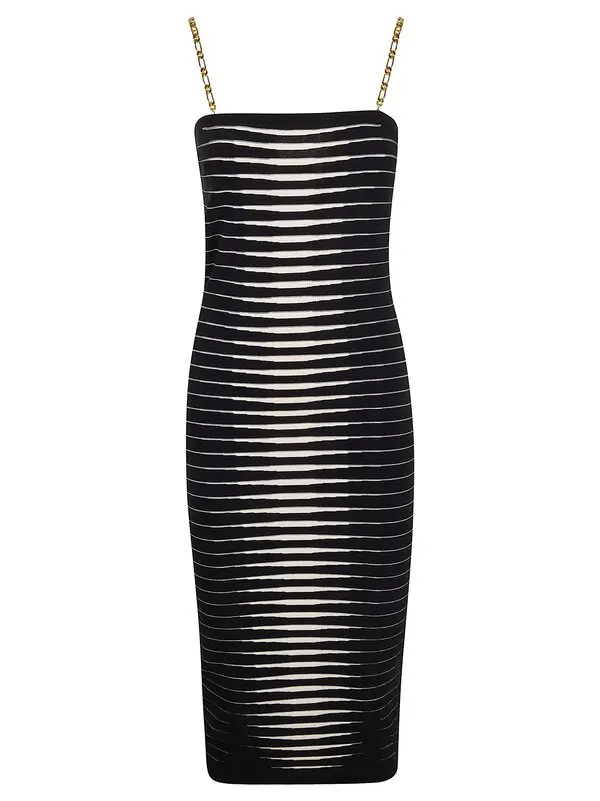 Elisabetta Franchi Midi Knit Dress - Black