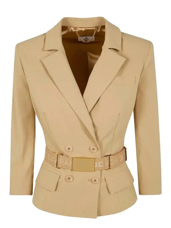 Elisabetta Franchi Belted Safari Jacket - Brown