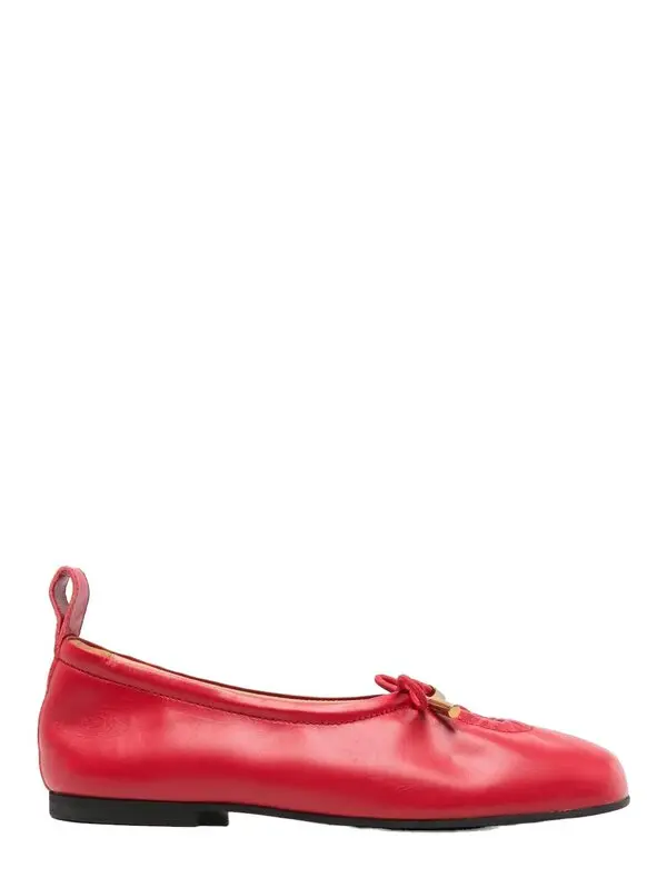 ALOHAS Rosalind Leather Ballet Flats - Red