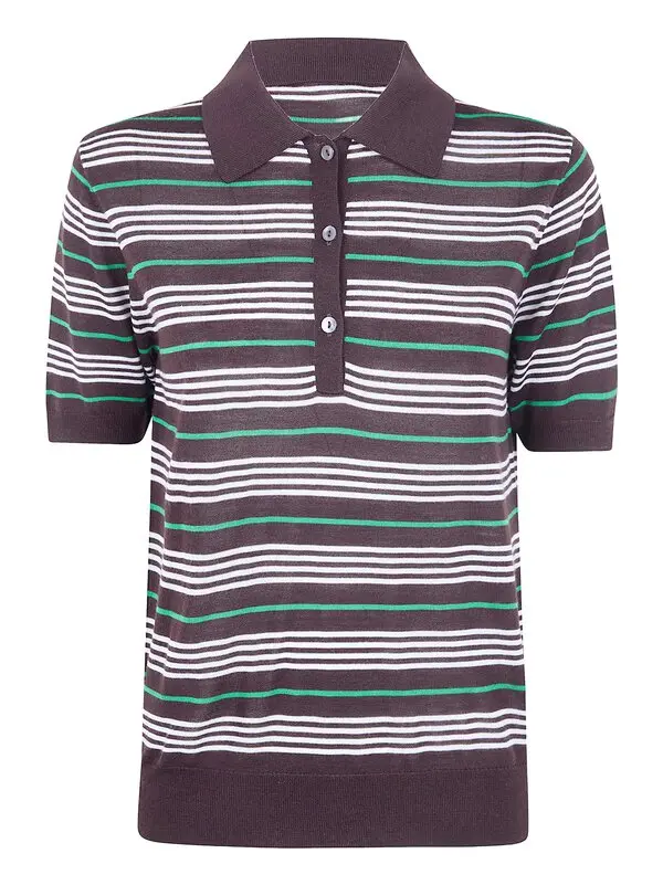 P.a.r.o.s.h Striped Knit Top - Brown