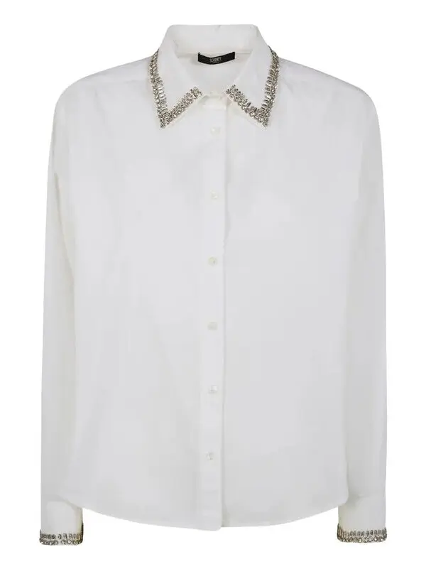 Seventy Popeline Embroidered Stone Shirt - White