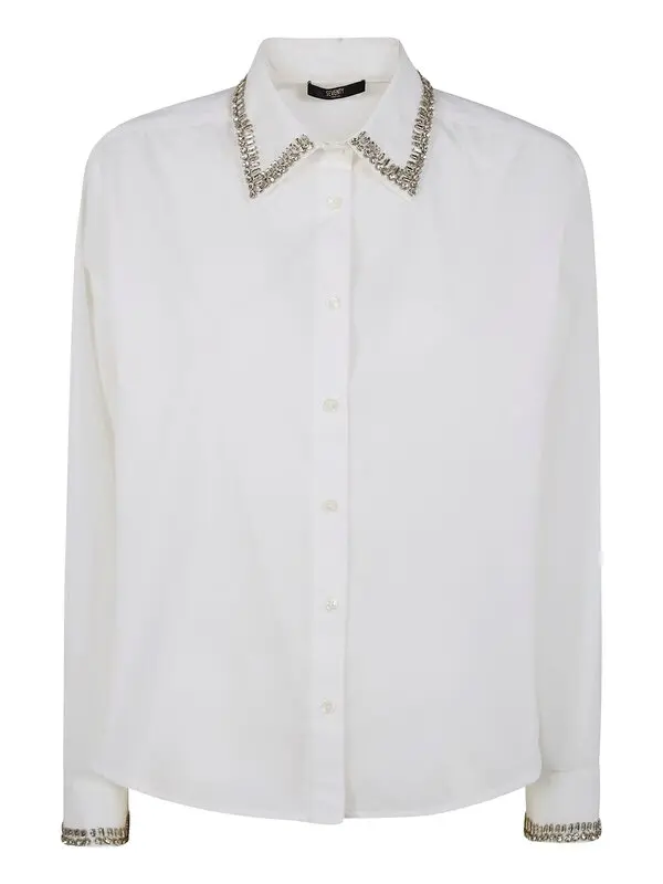 Seventy Popeline Embroidered Stone Shirt - White