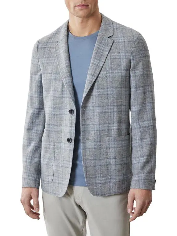 Robert Barakett Ambrose Plaid Knit Sport Coat - Grey