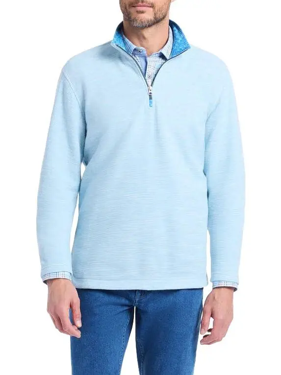 Robert Graham Ledson Quarter-zip Knit Sweatshirt - Glacier