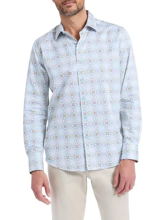 Robert Graham Runnymede Stretch Cotton Button-up Shirt - Blue Multi