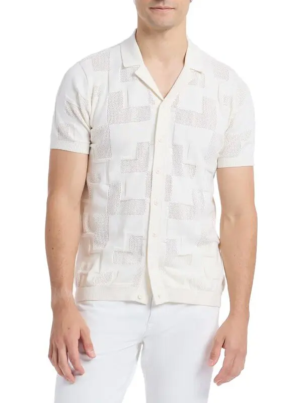 Robert Graham Drayford Short Sleeve Sweater - Off White