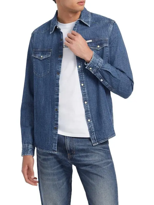 Guess Slim Fit Western Shirt - Denim