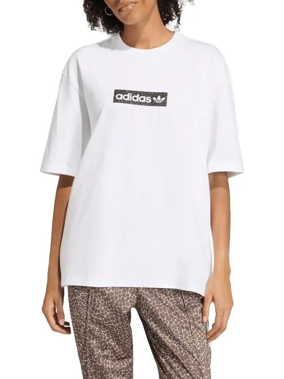 ADIDAS ORIGINALS Oversize Logo Graphic T-shirt - White